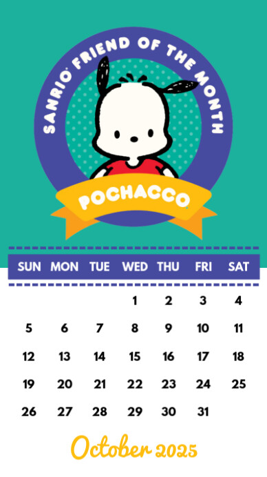 White Illustrative Sanrio Pochaco Calendar October 2025 Instagram Story ...