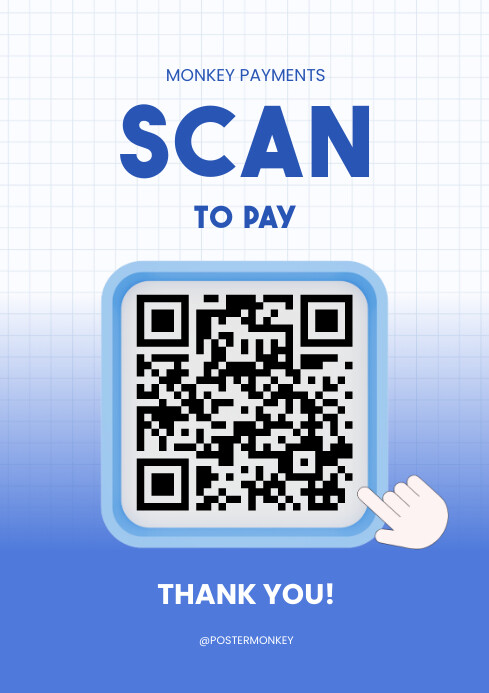 White Illustrative Scan To Pay A4 Template | PosterMyWall