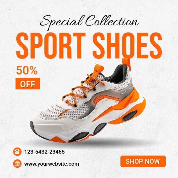 Copy of White Illustrative Sport Shoes Instagram Post | PosterMyWall