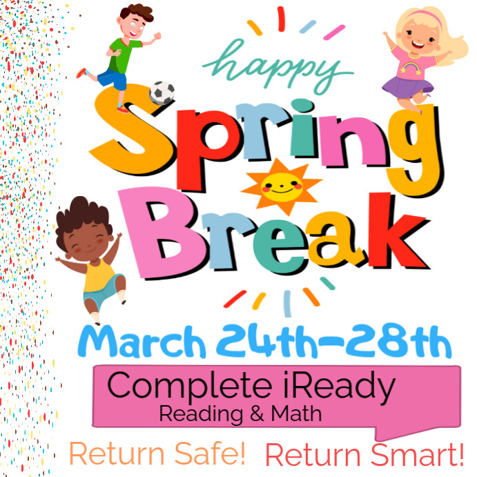 White Illustrative Spring Break School Instagram Post Template ...