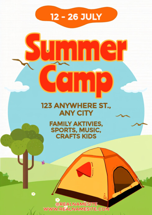 Plantilla de White Illustrative Summer Camp A4 | PosterMyWall