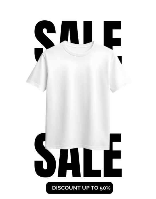 Copy of White Illustrative T-shirt Sale Mockup Poster/wallboard ...