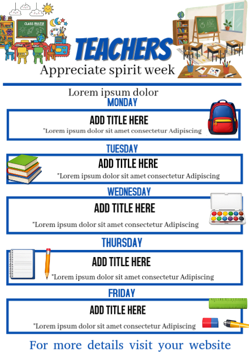 White Illustrative Teacher Appreciation Week A3 Template | PosterMyWall