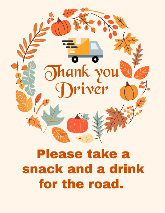 Modèle White Illustrative Thank You Driver Card Template Flyer (us ...