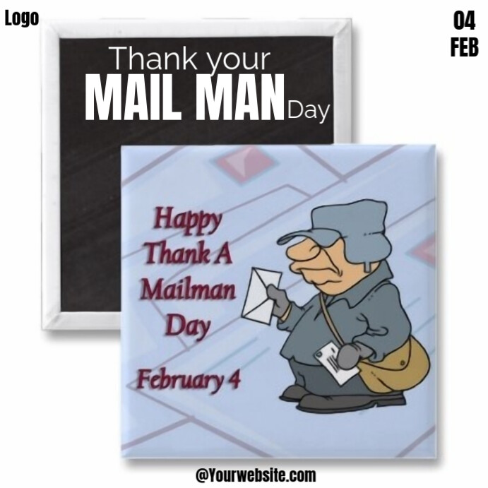Copy of White Illustrative Thank Your Mailman Day Online Design Flyer ...