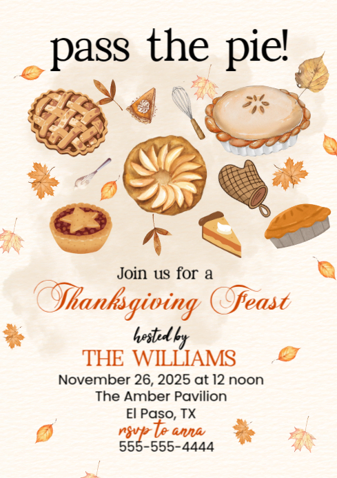 White Illustrative Thanksgiving Feast A4 Template | PosterMyWall