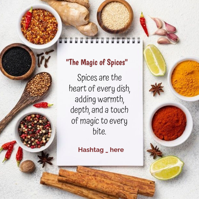 Copy of White Illustrative The Magic Of Spices Instagram Post ...
