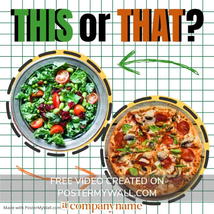 Copy of White Illustrative This Or That Food Instagram Post | PosterMyWall