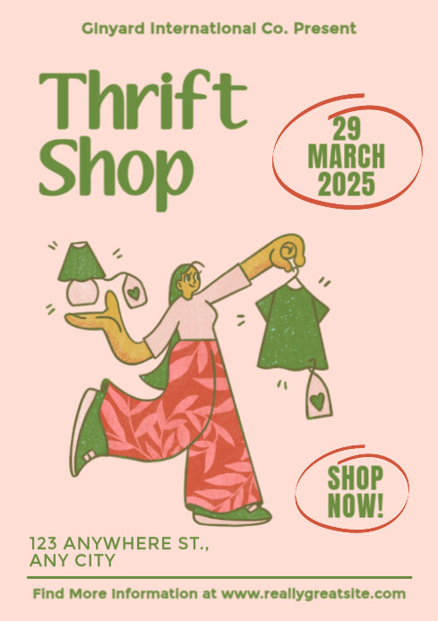 Plantilla de White Illustrative Thrift Shop Flyer A4 | PosterMyWall