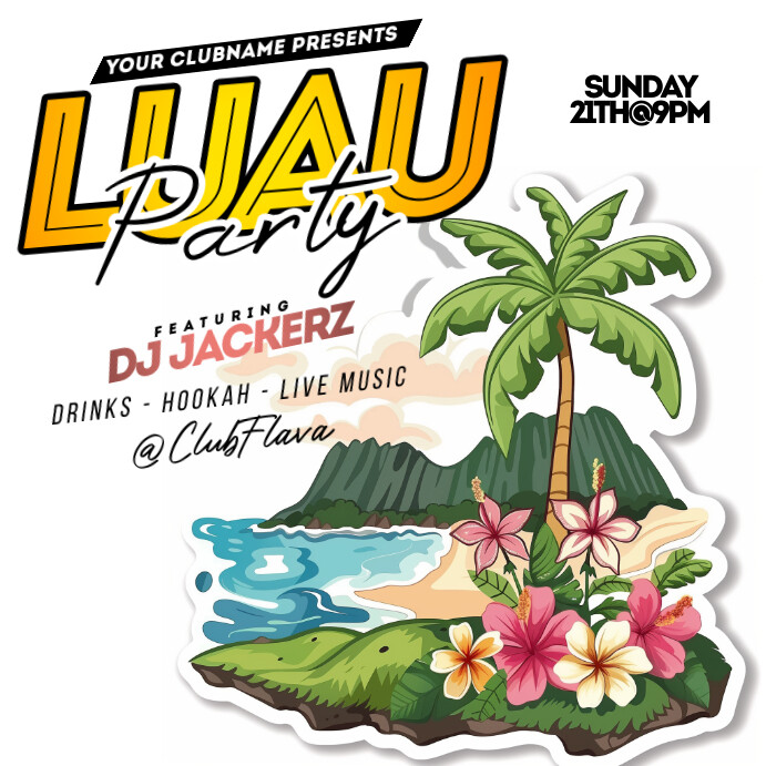 Modèle White Illustrative Tiki Bar Instagram Post | PosterMyWall