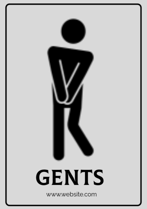 Copy of White Illustrative Toilet Printable Signs - Gents Only A4 ...