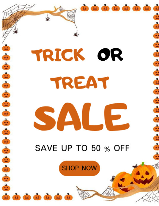 Copy of White Illustrative Trick Or Treat Sale Flyer (us Letter ...