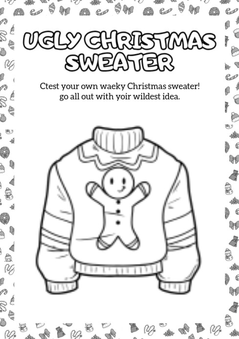 White Illustrative Ugly Christmas Sweater Educational Activity ...