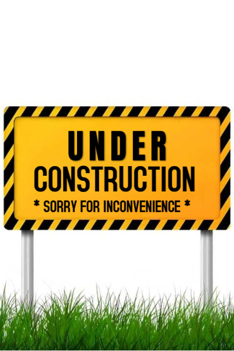 White Illustrative Under Construction Design Poster Template | PosterMyWall