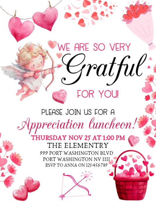 Plantilla de White Illustrative Valentine's-day-appreciation-luncheon ...