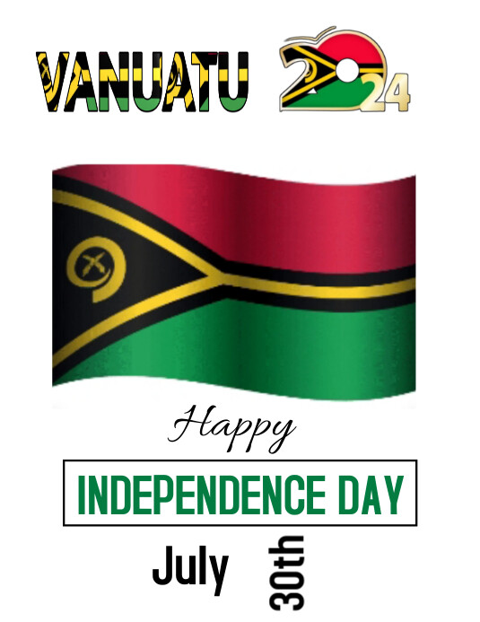 Copy of White Illustrative Vanuatu Independence Day | PosterMyWall