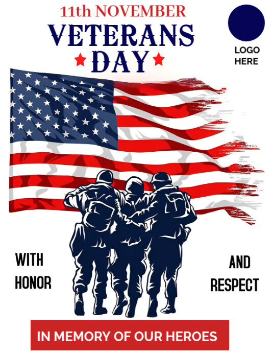 Copy of White Illustrative Veterans Day Flyer (us Letter) | PosterMyWall