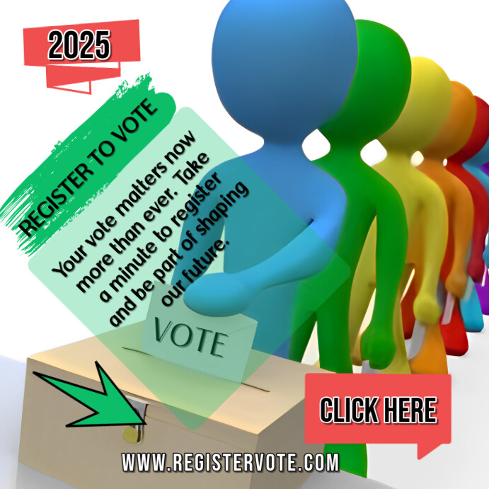 White Illustrative Vote Registration Design Instagram Post Template ...