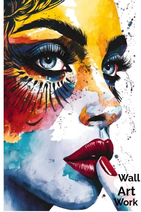 White Illustrative Water Colour Wall Art Poster Template | PosterMyWall