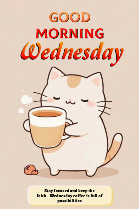 White Illustrative Wednesday Post Poster Template | PosterMyWall