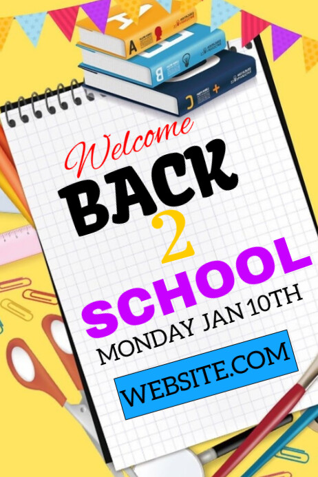 White Illustrative Welcome Back To School Poster Template | PosterMyWall