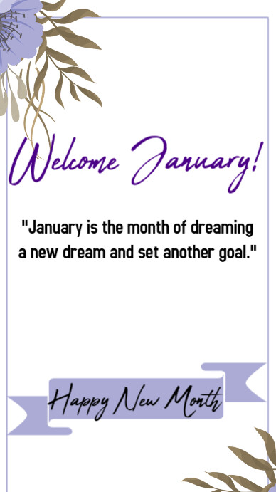 White Illustrative Welcome January Instagram Story Template | PosterMyWall