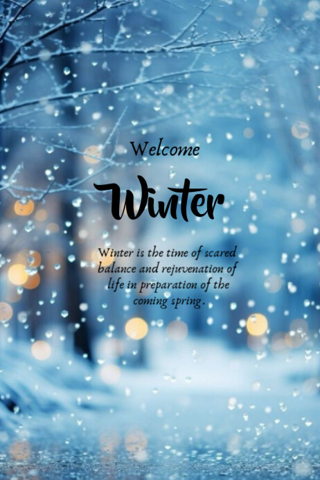 White Illustrative Welcome Winter Poster Template | PosterMyWall