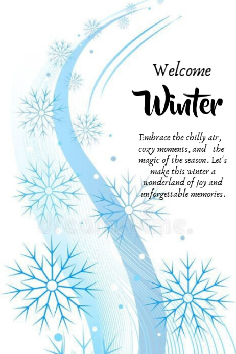 White Illustrative Welcome Winter Poster Template | PosterMyWall
