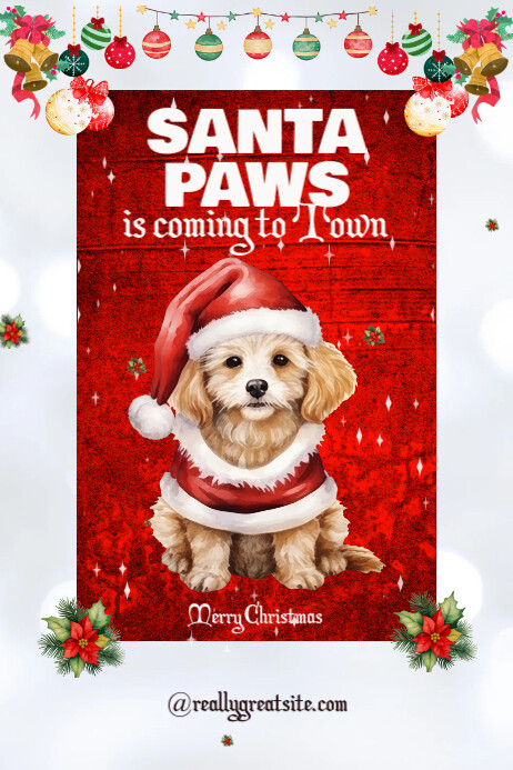 White Illustrative White And Red Christmas Santa Poster Template ...