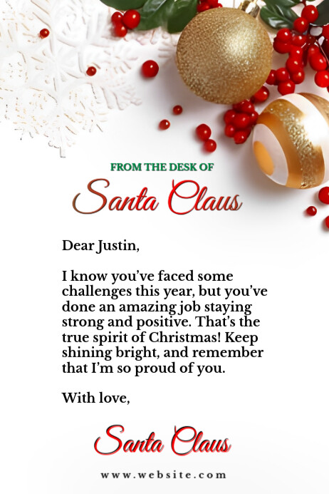 White Illustrative White Background Typography Santa Claus Letter ...