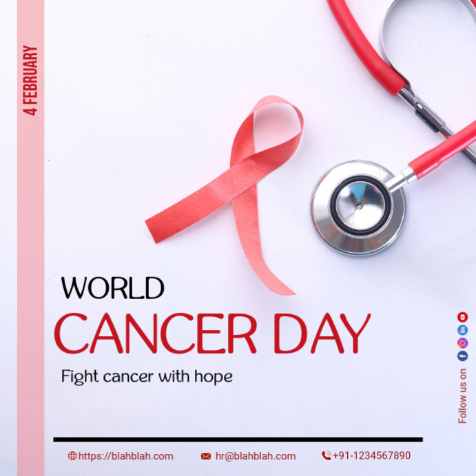 Copy of White Illustrative World Cancer Day Instagram Post | PosterMyWall