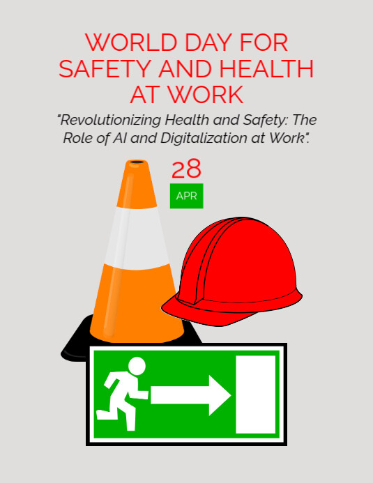White Illustrative World Day For Safety And Health At Work Flyer (us ...