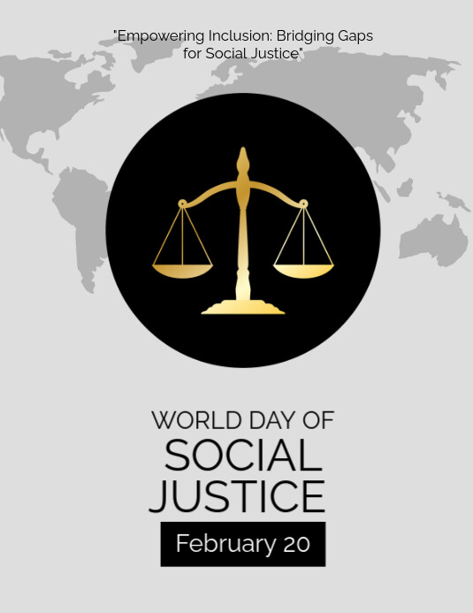 Plantilla de White Illustrative World Day Of Social Justice Flyer (us ...