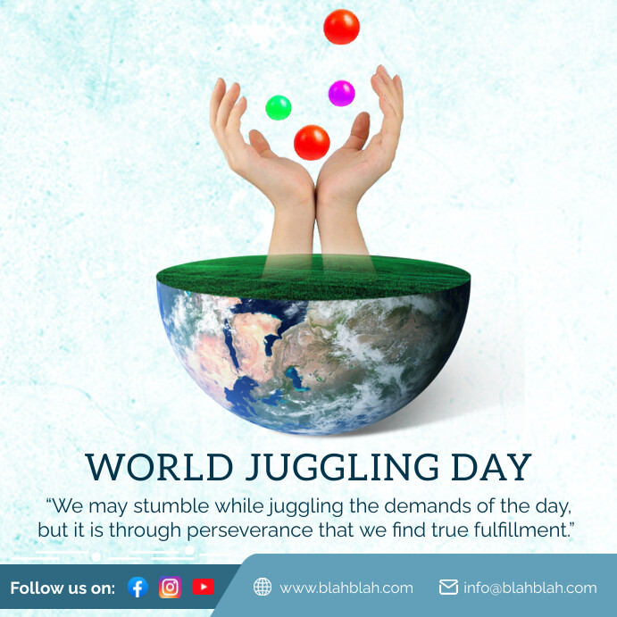 Plantilla de White Illustrative World Juggling Day Instagr | PosterMyWall