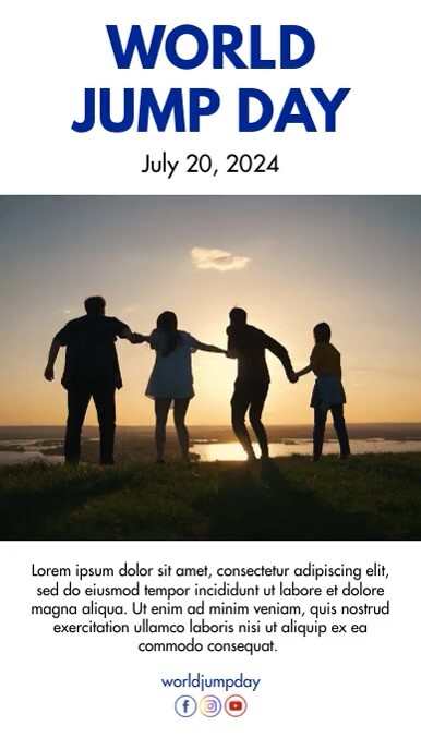 White Illustrative World Jump Day Instagram S Template | PosterMyWall