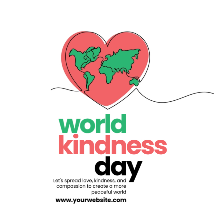 White Illustrative World Kindness Day Instagram Post Template ...