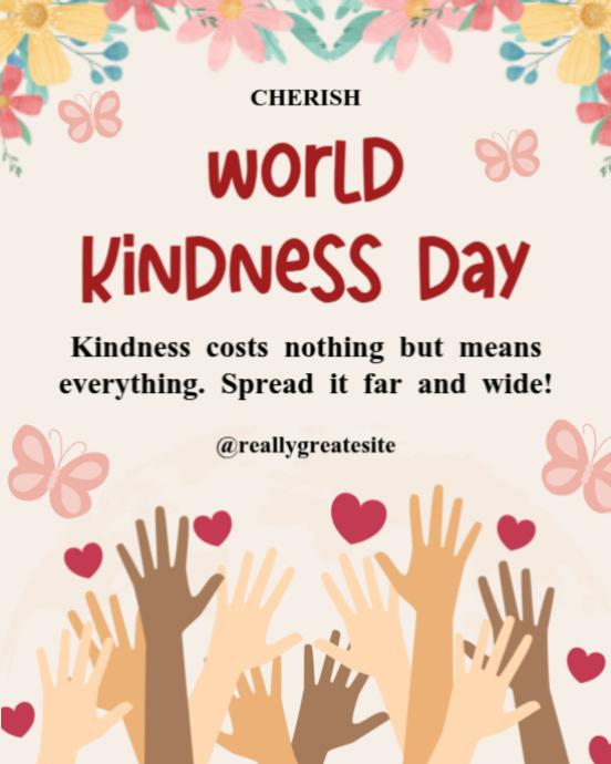 White Illustrative World Kindness Day Template Instagram Portrait ...