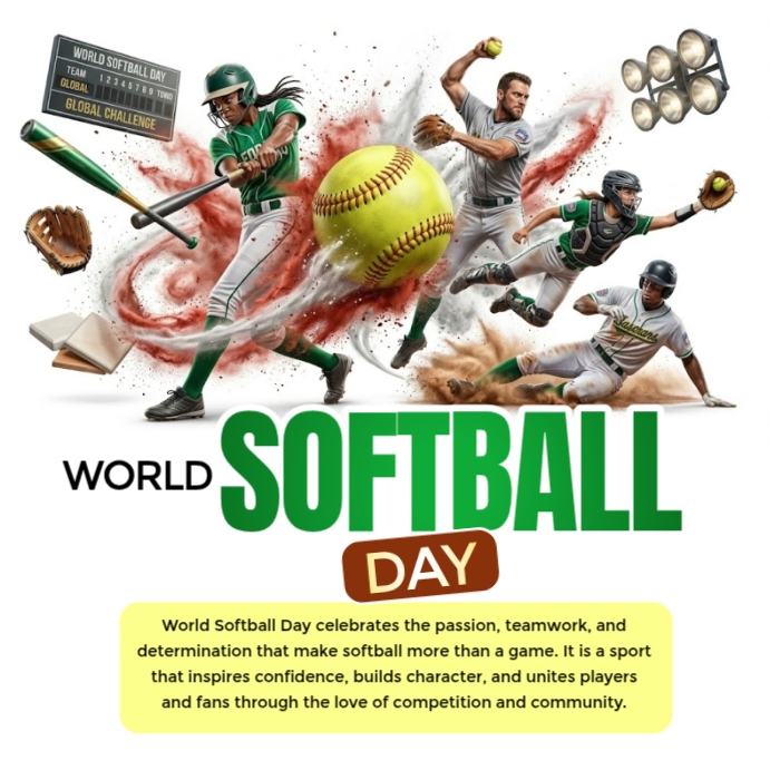 World Softball Day Instagram Ad Template | PosterMyWall
