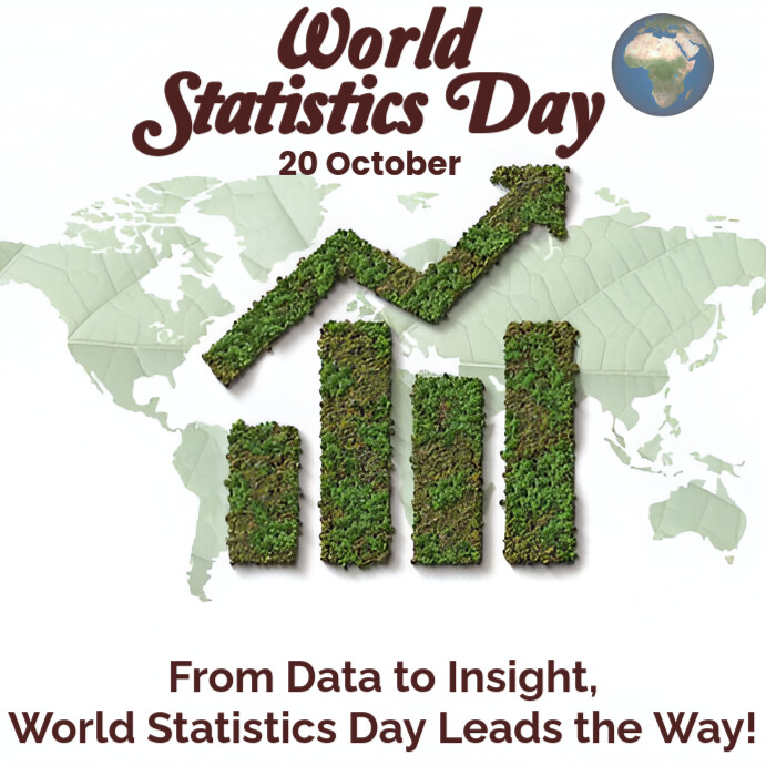 Modèle White Illustrative World Statistics Day Instagram Post ...