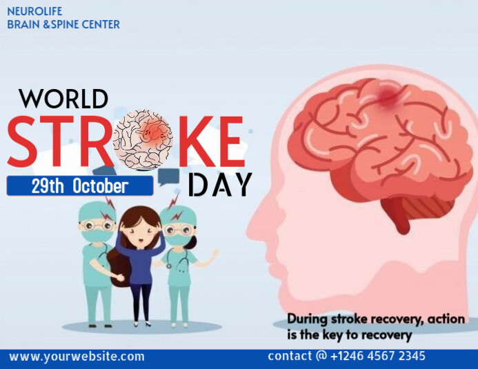 White Illustrative World Stroke Day Flyer (us Letter) Template ...