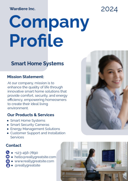 Copy of White Ilustratif Company Profile A4 | PosterMyWall