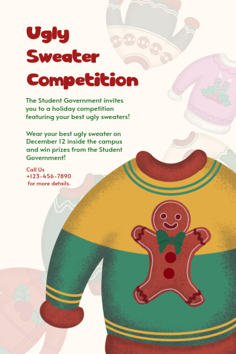 Copy of White Ilustratif Ugly Sweater Competition Poster | PosterMyWall