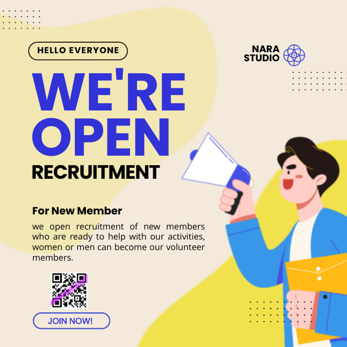 White Ilustratif Yellow Blue Illustration Ope Template | PosterMyWall