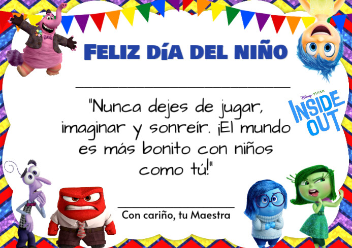 Plantilla de White Ilustrativo Tarjeta Editable De Feliz Dia Del Niño ...