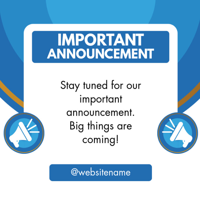 Plantilla de White Important Announcement Instagram Post | PosterMyWall