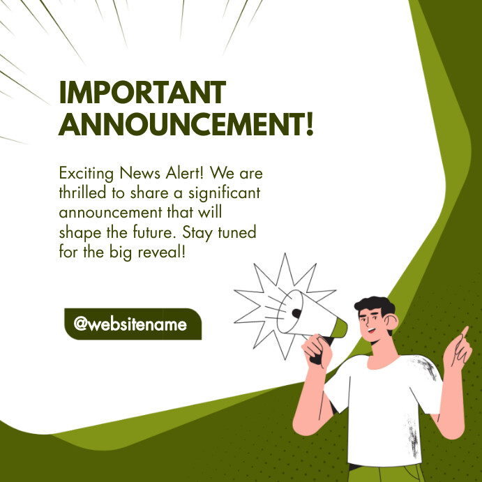 Plantilla de White Important Announcement Instagram Post | PosterMyWall