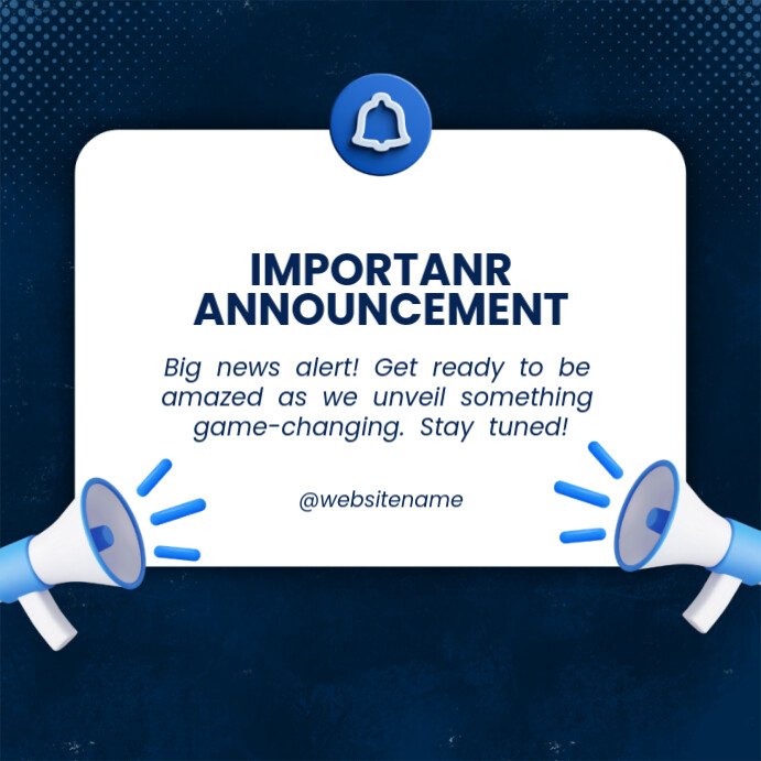 White Important Announcement Instagram Post Template | PosterMyWall