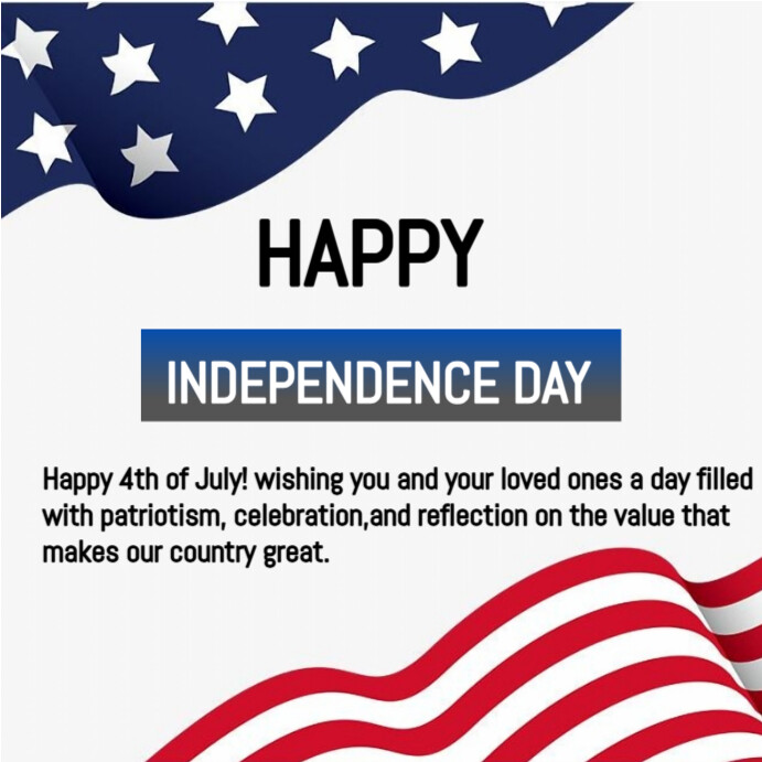 White Independence Day Flyer Instagram Post Template | PosterMyWall