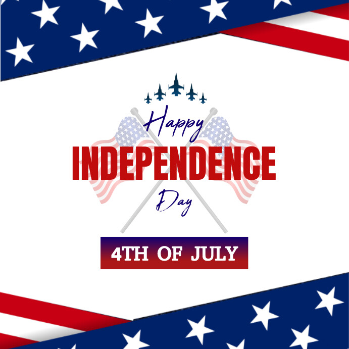 White Independence Day Instagram Post templaat | PosterMyWall