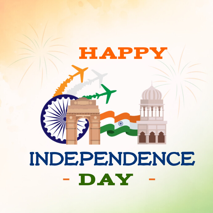 White Indian Independence Day Template Insta | PosterMyWall